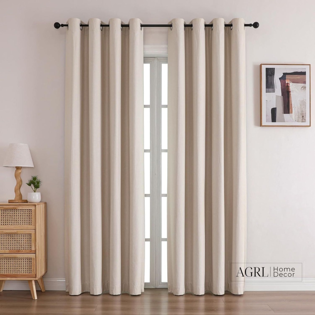 AGRL Faux Linen Ready Made Curtains